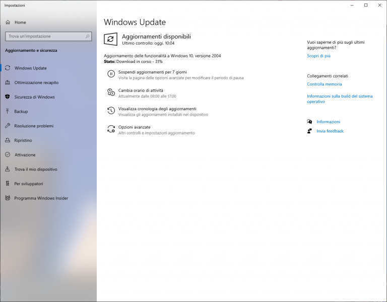 Aggiornamento Maggio 2020 per Windows 10 - WSL2 e Docker Desktop - Antima